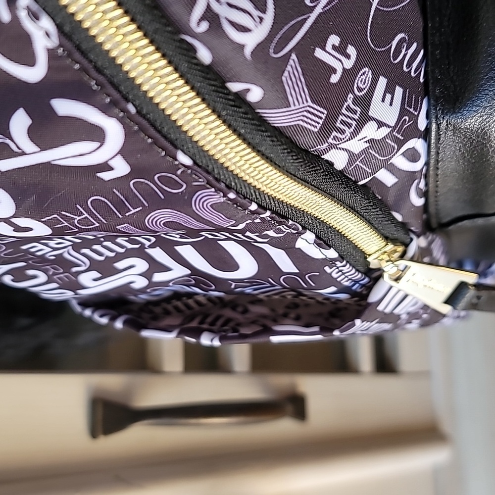 Juicy Couture Backpack Black & White Signature Logo - Gem